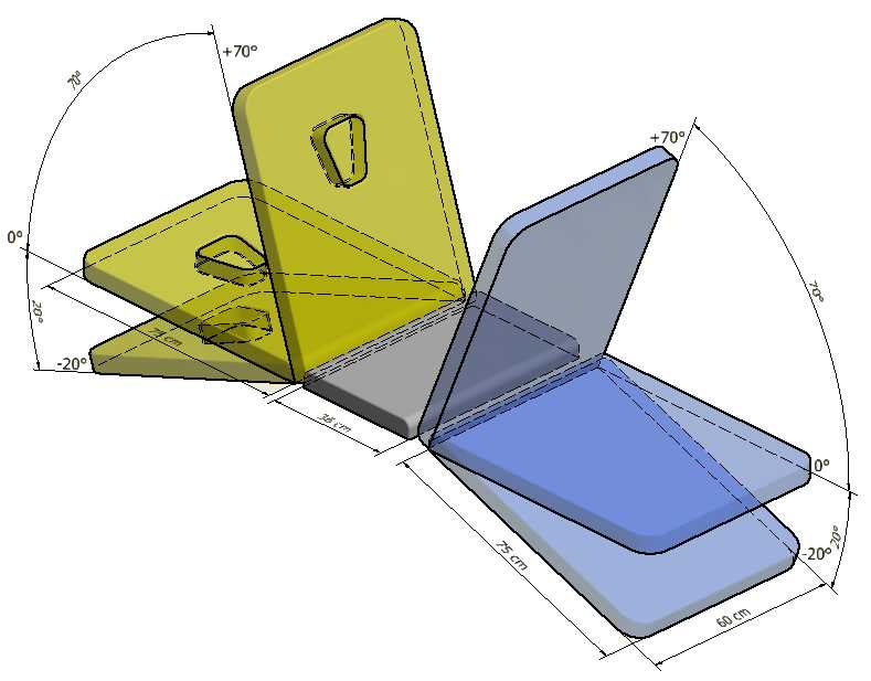 Table simplex luxe multi positions 2 dossiers (3 plans) : TF1-493 - FBI Médical